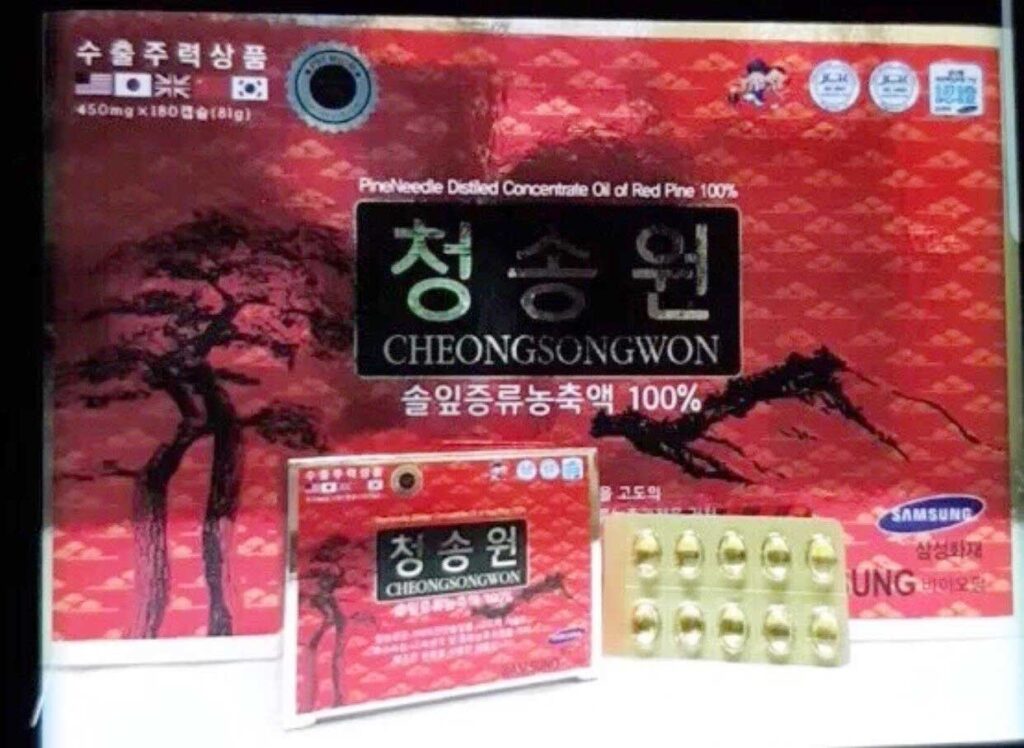 Tinh dầu thông đỏ cheongsongwon 180 viên hộp mẫu 2024 - Sản Phẩm Cao Cấp